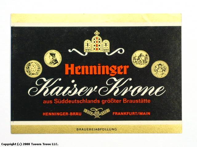 Item #36846 1965 Henninger Kaiser Krone Label