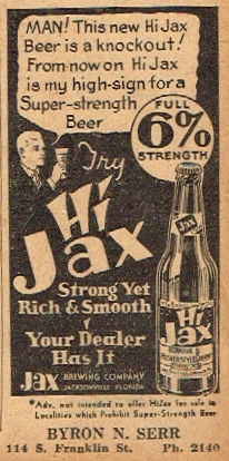 Item #80469 1936 Hi Jax Beer Paper Ad