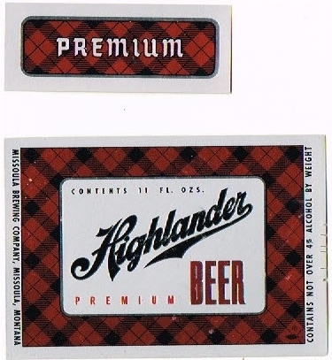Item #31504 1956 Highlander Premium Beer Label