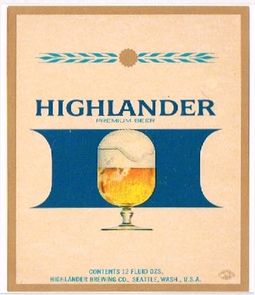 Item #64717 1966 Highlander Premium Beer Label