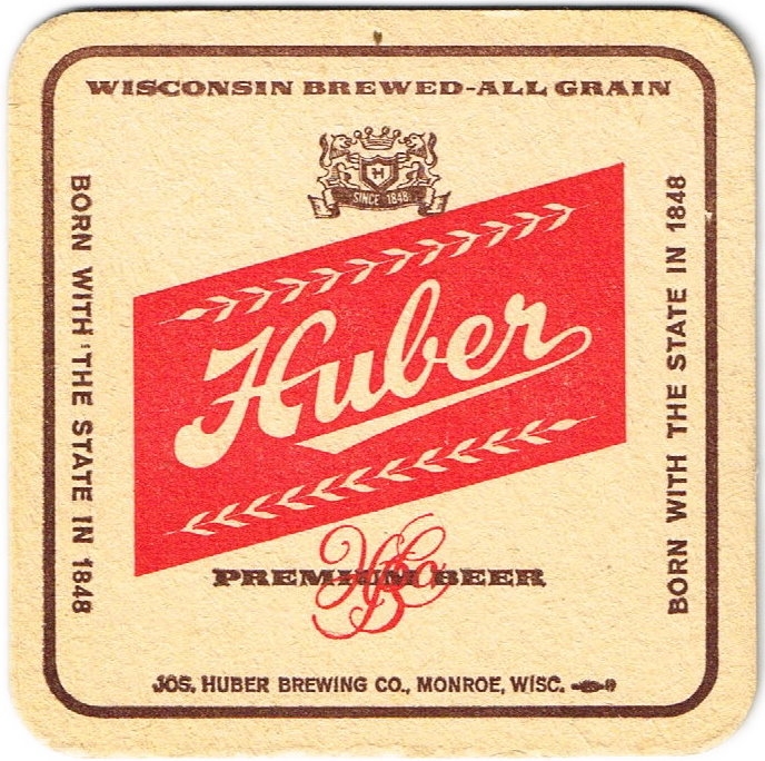 Item #3824 1969 Huber Beer Coaster WI-HUB-1