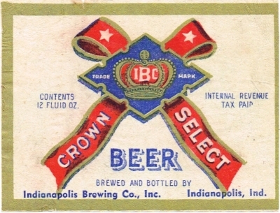 Item #72151 1940 IBC Crown Select Beer Label CS22-19
