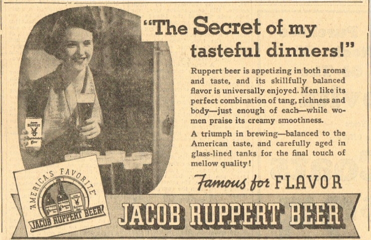 Item #77476 1936 Jacob Ruppert Beer Paper Ad