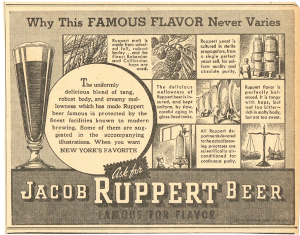 Item #77492 1938 Jacob Ruppert Beer Paper Ad