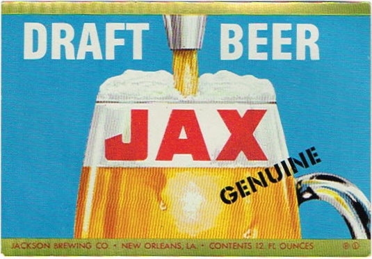 Item #80792 1953 Jax Draft Beer Label