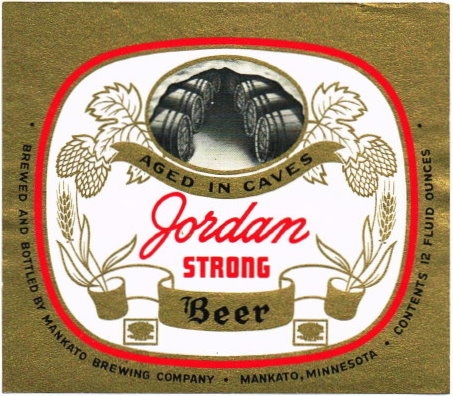 Item #77200 1958 Jordan Beer (white/dull gold) Label