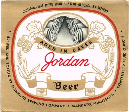 Item #77227 1958 Jordan Beer (white/dull gold) Label
