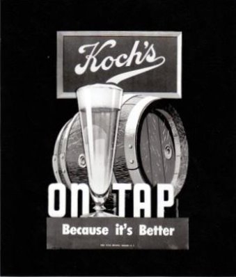 Item #83077 1955 Koch's Beer die cut cardboard Sign