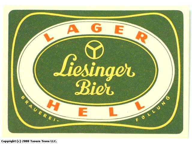 Item #40584 1959 Liesinger Lager Hell Bier Label
