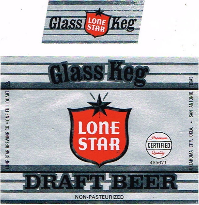 Item #30109 1969 Lone Star Draft Beer Label