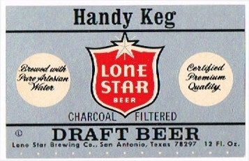 Item #66018 1968 Lone Star Draft Beer Label