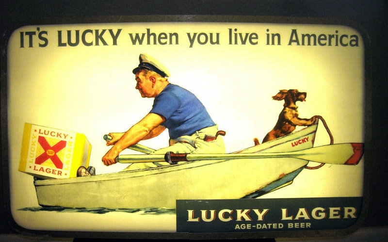 Item #78213 1958 Lucky Lager Beer Sign