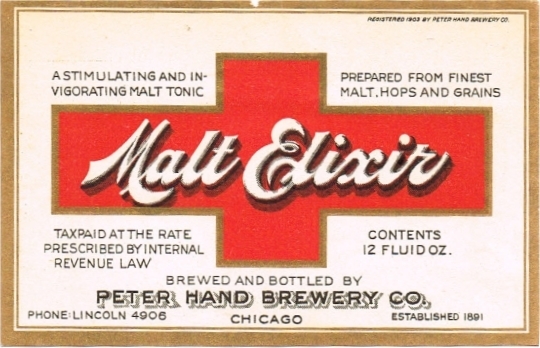 Item #75442 1934 Malt Elixir Label IL27-04