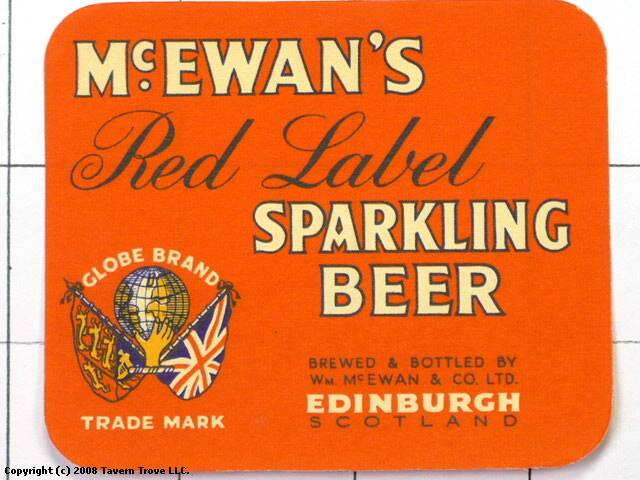 Item #34943 1930 McEwan's Red Label Sparkling Beer Label