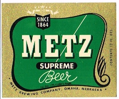 Item #64460 1952 Metz Supreme Beer Label