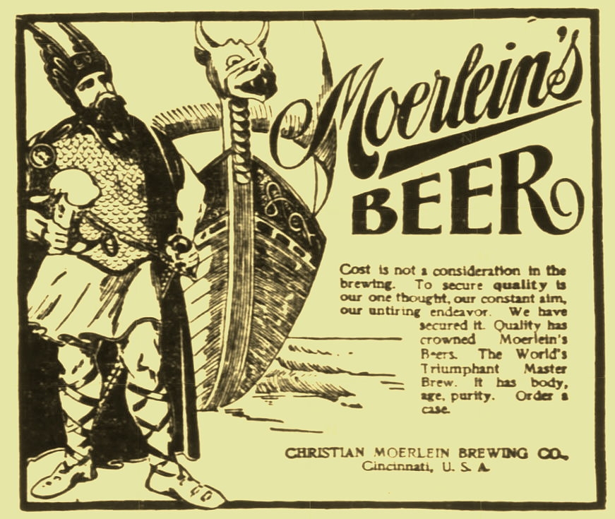 Item #40706 1901 Moerlein's Beer Paper Ad