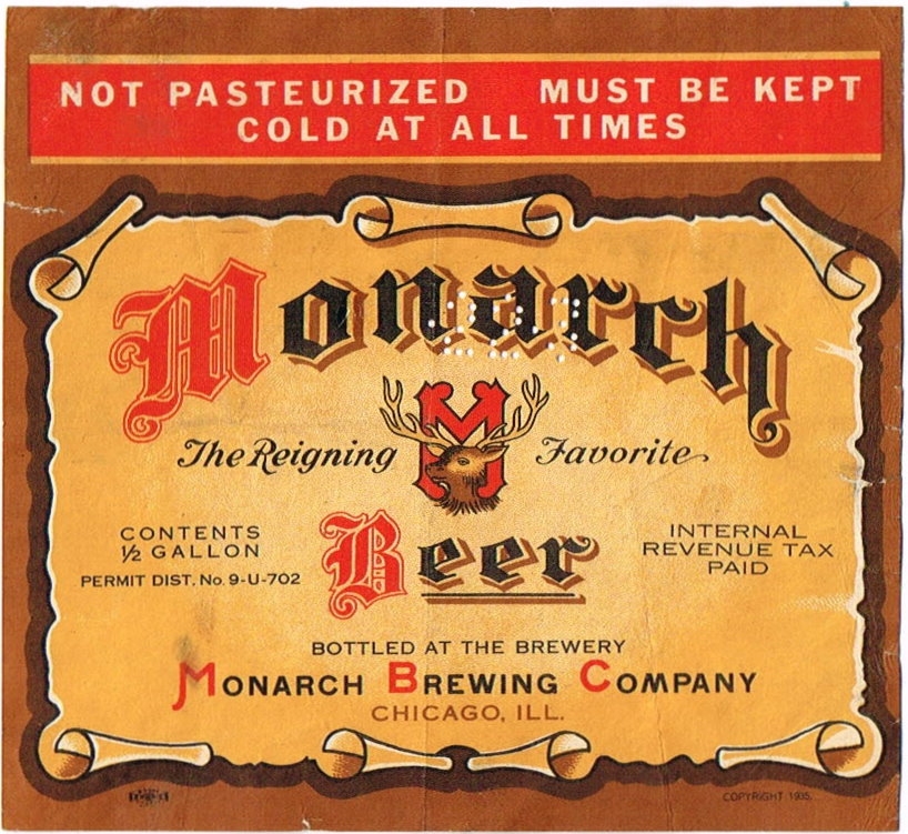 Item #82238 1935 Monarch Beer Label IL36-06