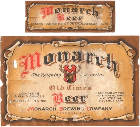 Item #74667 1933 Monarch Old Times Beer Label 36-04