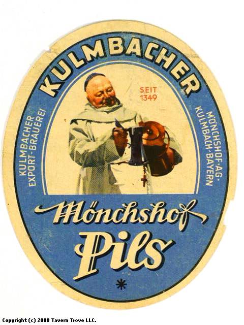 Item #44010 1958 Mönchshof Pils Label