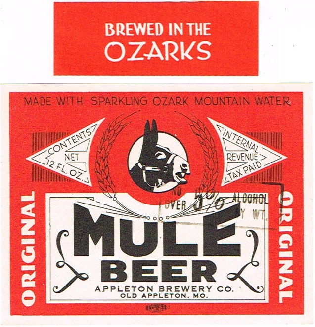 Item #84742 1940 Mule Beer Label CS112-21
