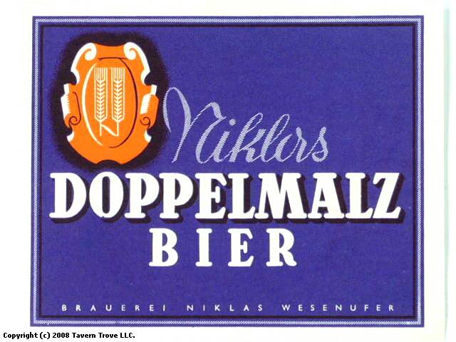 Item #42303 1965 Niklas Doppelmalz Bier Label