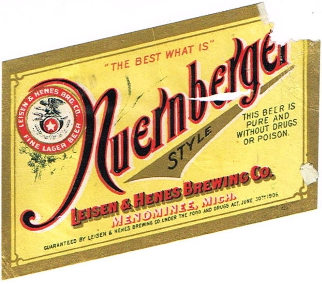 Item #86457 1906 Nuernberger Style Beer Label CS66-19