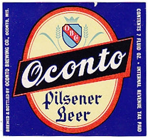Item #57647 1948 Oconto Pilsener Beer Label WI378-14