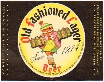 Item #17609 1950 Old Fashioned Lager Beer Label