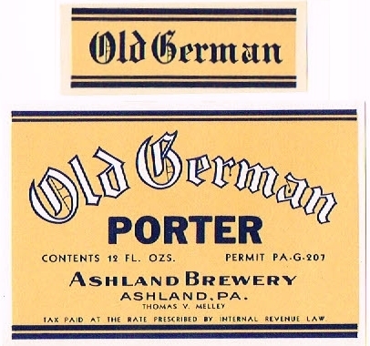 Item #66844 1935 Old German Porter Label PA12-19