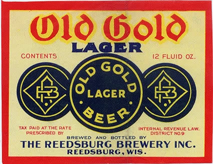 Item #49699 1934 Old Gold Lager Beer Label WI429-x Unpictured