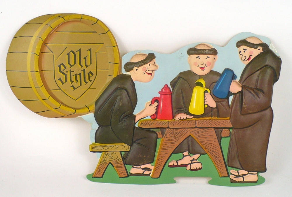 Item #89699 1958 Old Style Lager Beer vacuform Mixed Media Sign