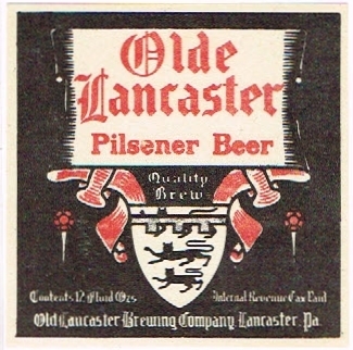 Item #69527 1937 Olde Lancaster Pilsener Beer Label PA44-25