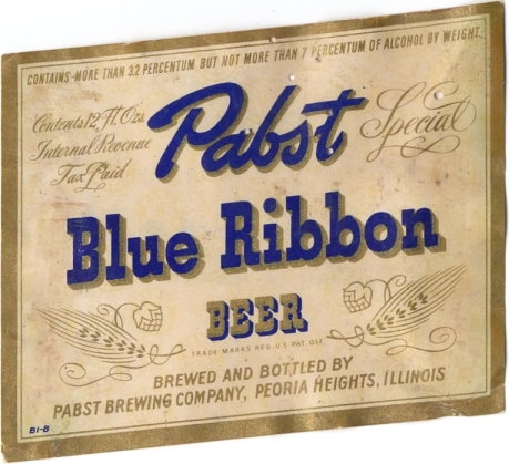 Item #74418 1947 Pabst Blue Ribbon Beer Label IL