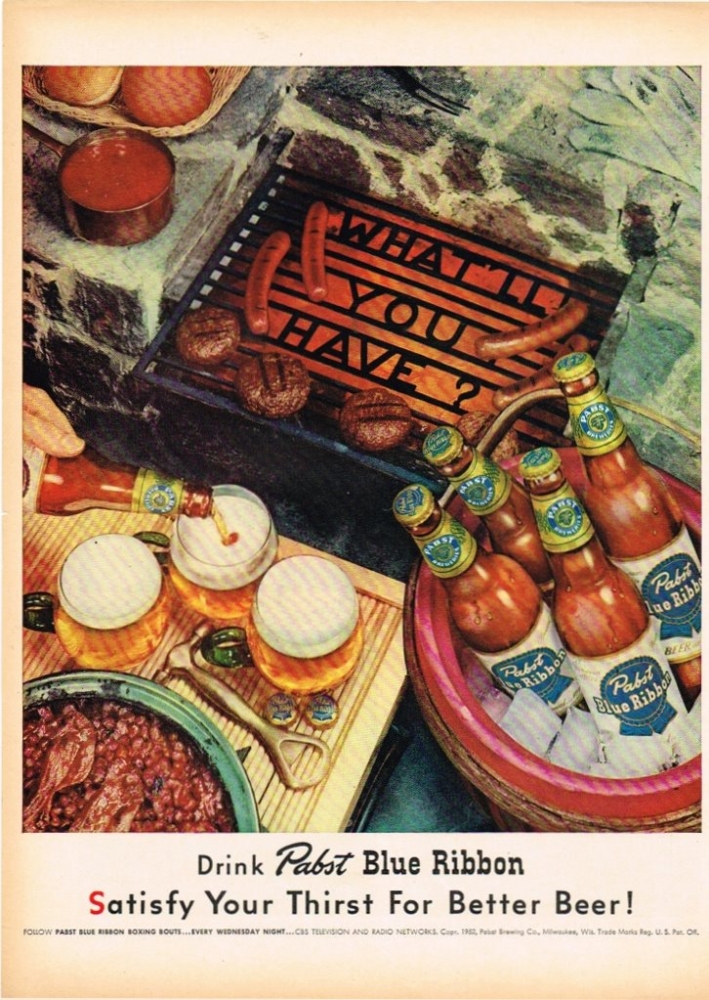 Item #75629 1952 Pabst Blue Ribbon Beer Paper Ad