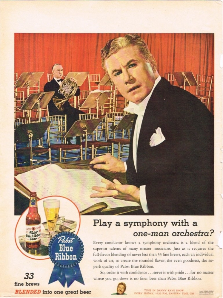 Item #75763 1945 Pabst Blue Ribbon Beer Paper Ad