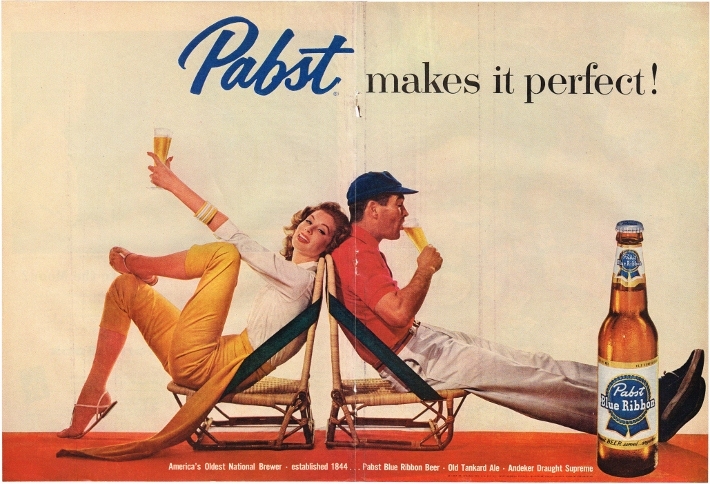 Item #63958 1958 Pabst Blue Ribbon Beer Paper Ad