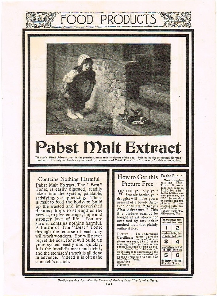 Item #70428 1905 Pabst Malt Extract Paper Ad