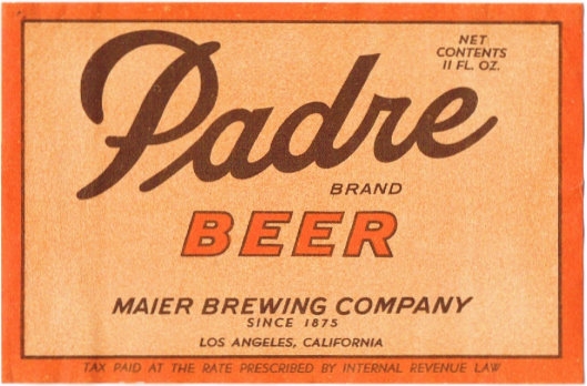 Item #73788 1945 Padre Beer Label WS18-02V