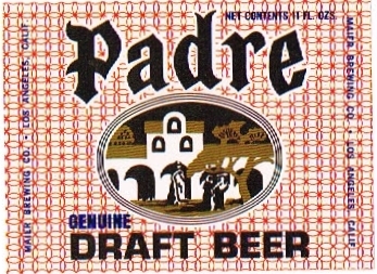 Item #30464 1962 Padre Draft Beer Label