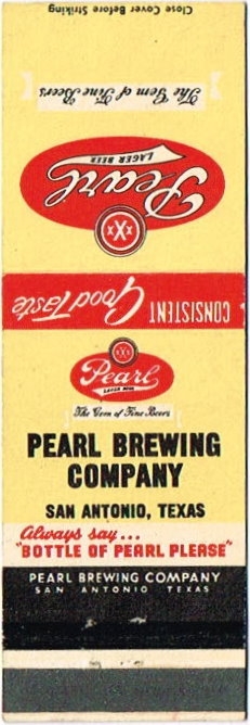 Item #24409 1957 Pearl Lager Beer L (2 of 10) Matchcover TX-PEARL-4-2
