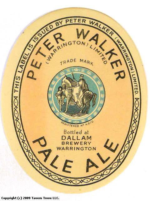 Item #50481 1950 Peter Walker Pale Ale Label