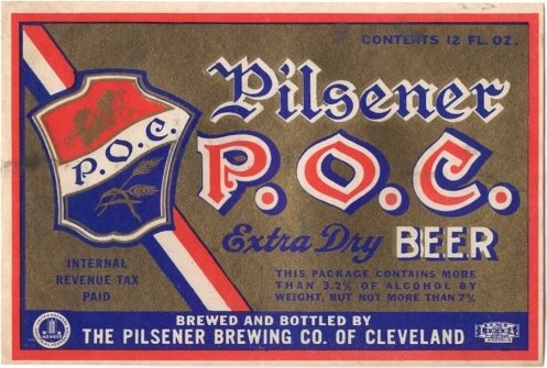 Item #73393 1947 Pilsener P.O.C. Beer Label OH47-15