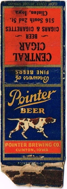 Item #25040 1938 Pointer Beer Matchcover IA-POINTER-5-CENTRALCIGAR