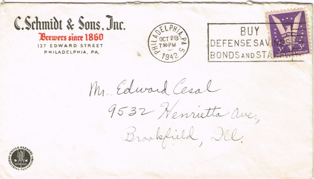 Item #90094 1942 Postal Cover Letterhead