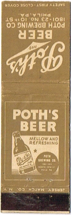 Item #24867 1933 Poth's Beer (John Beck) Matchcover PA-POTH-1-JB