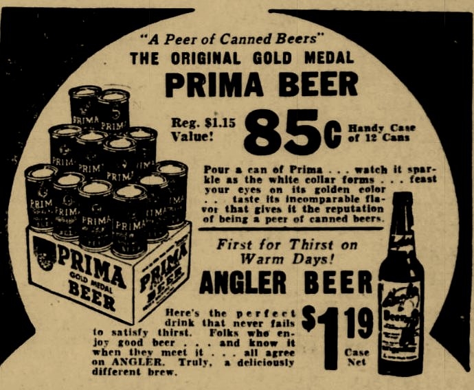 Item #57920 1940 Prima Beer Paper Ad