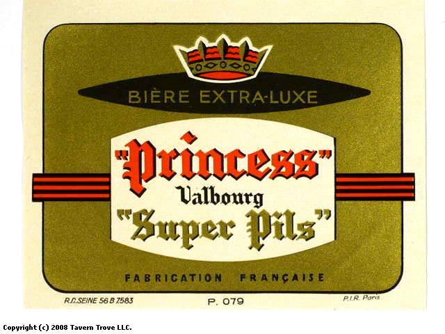 Item #43169 1957 Princess Valbourg Super Pils Label
