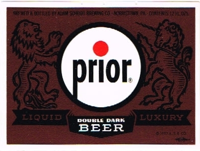 Item #69684 1954 Prior Double Dark Beer Label