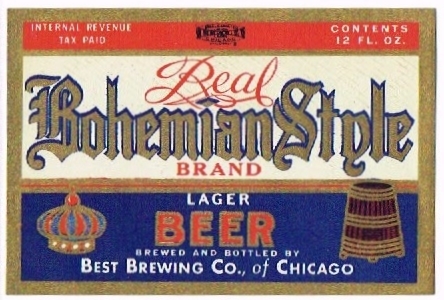 Item #64259 1942 Real Bohemian Style Lager Beer Label IL14-22