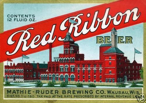 Item #49668 1933 Red Ribbon Beer Label WI521-X Unpictured